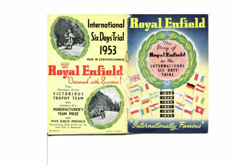 Royal Enfield Owners Club 1954 ‘Internationally Famous’ Factory Booklet