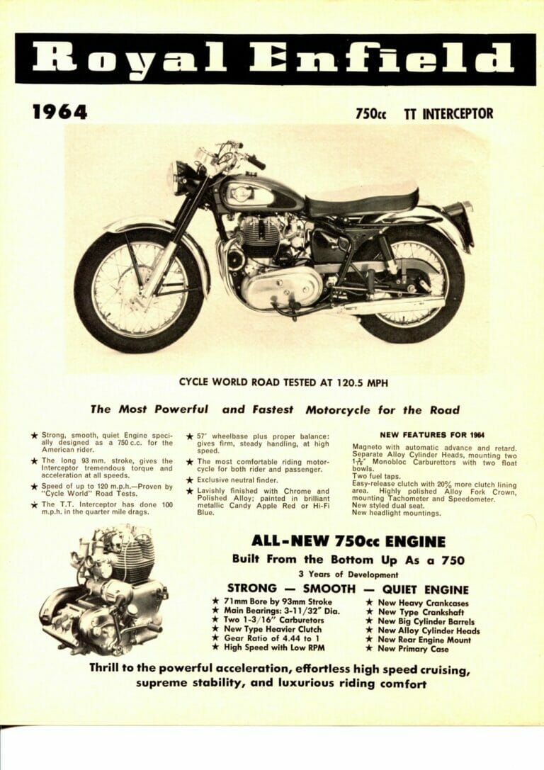 Royal Enfield Owners Club 1964 USA Interceptor