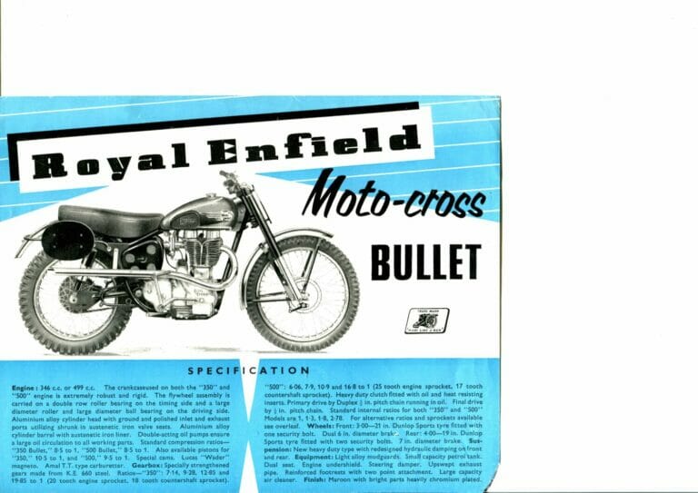 Royal Enfield Owners Club RE 1957 Moto-cross Bullets